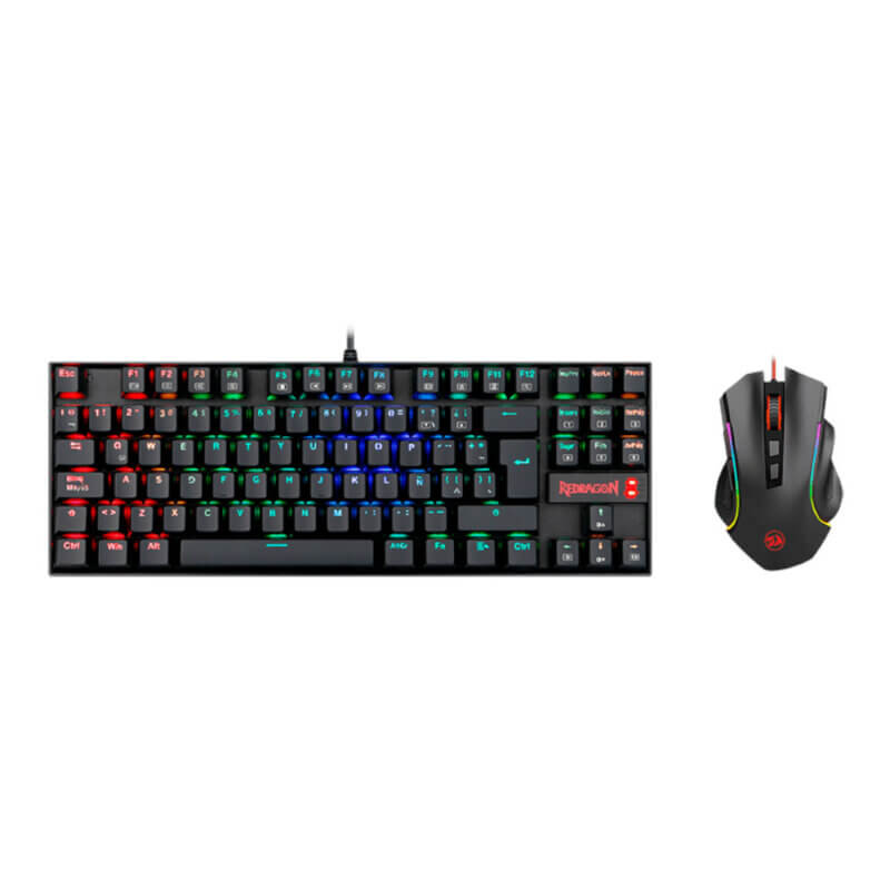 Redragon Combo Essential Gaming Kumara BLACK Teclado Mecánico Y Mouse ...