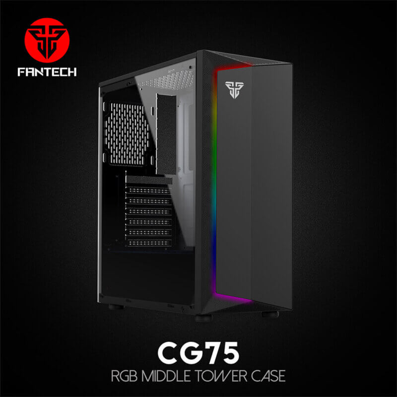 Fantech Gabinete Gamer Case CG75 BLACK RGB Mid Tower - ETCHILE