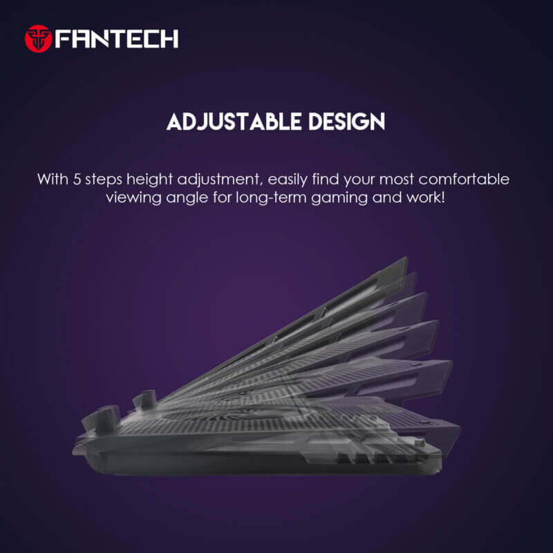 Fantech NC20 Notebook Cooler RGB 17 Pulgadas 5 Ventiladores Black ...
