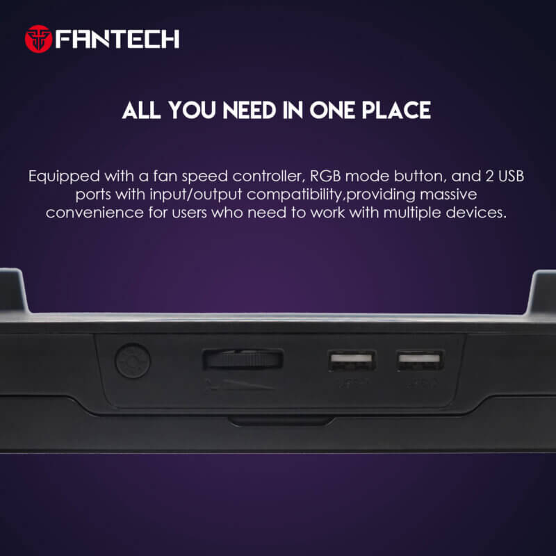 Fantech NC20 Notebook Cooler RGB 17 Pulgadas 5 Ventiladores Black ...