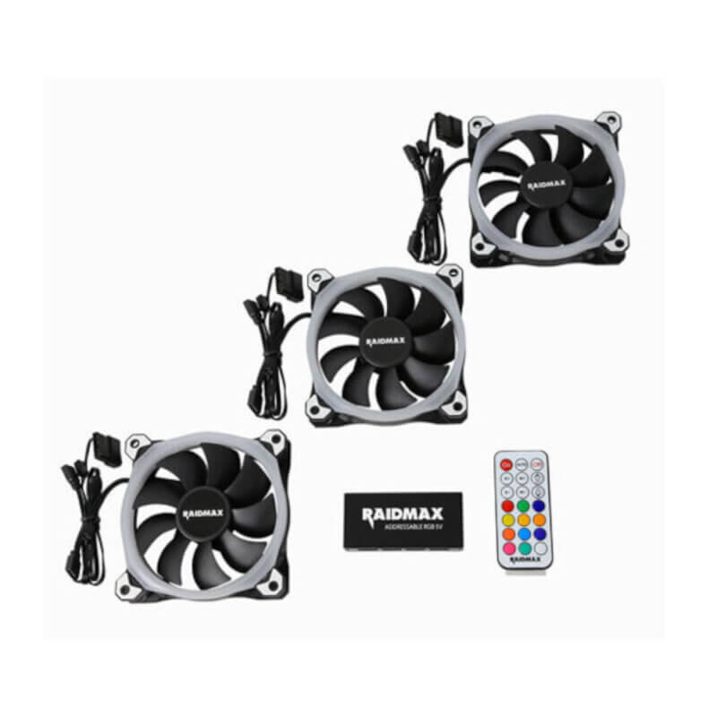 Raidmax 3 Fans ARGB KIT Pack 3 Ventiladores NV-R120FBR3 - ETCHILE