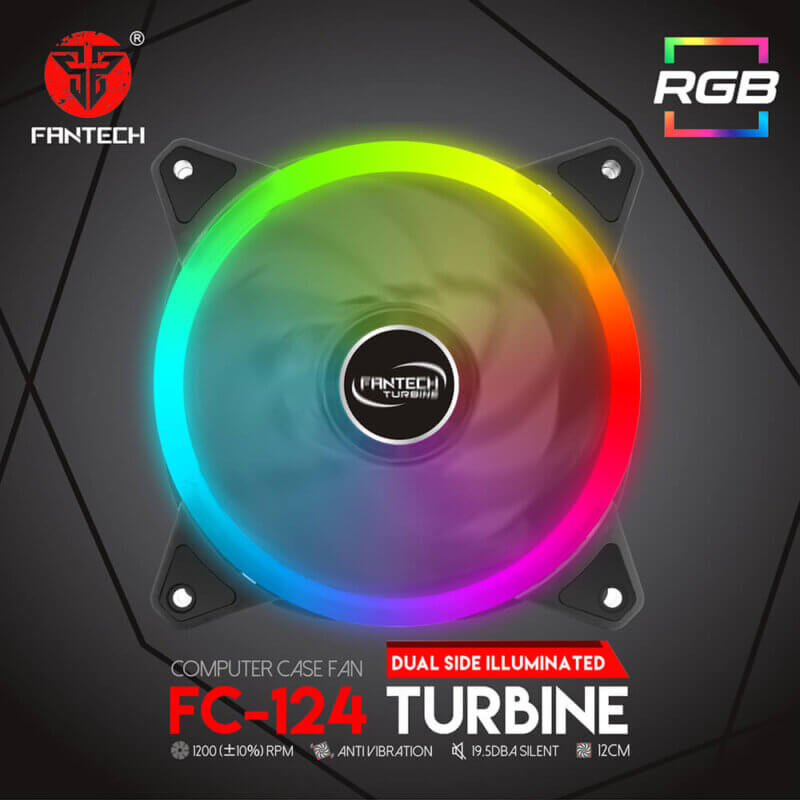 Fantech Ventilador FAN RGB FC-124 Turbine Dual Side Illuminated - ETCHILE