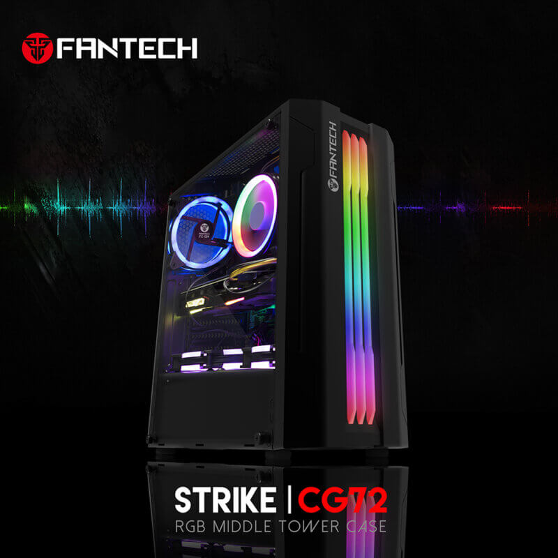 Fantech Gabinete Gamer CG72 STRIKE RGB Middle Tower Case - ETCHILE