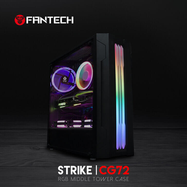 Fantech Gabinete Gamer CG72 STRIKE RGB Middle Tower Case - ETCHILE