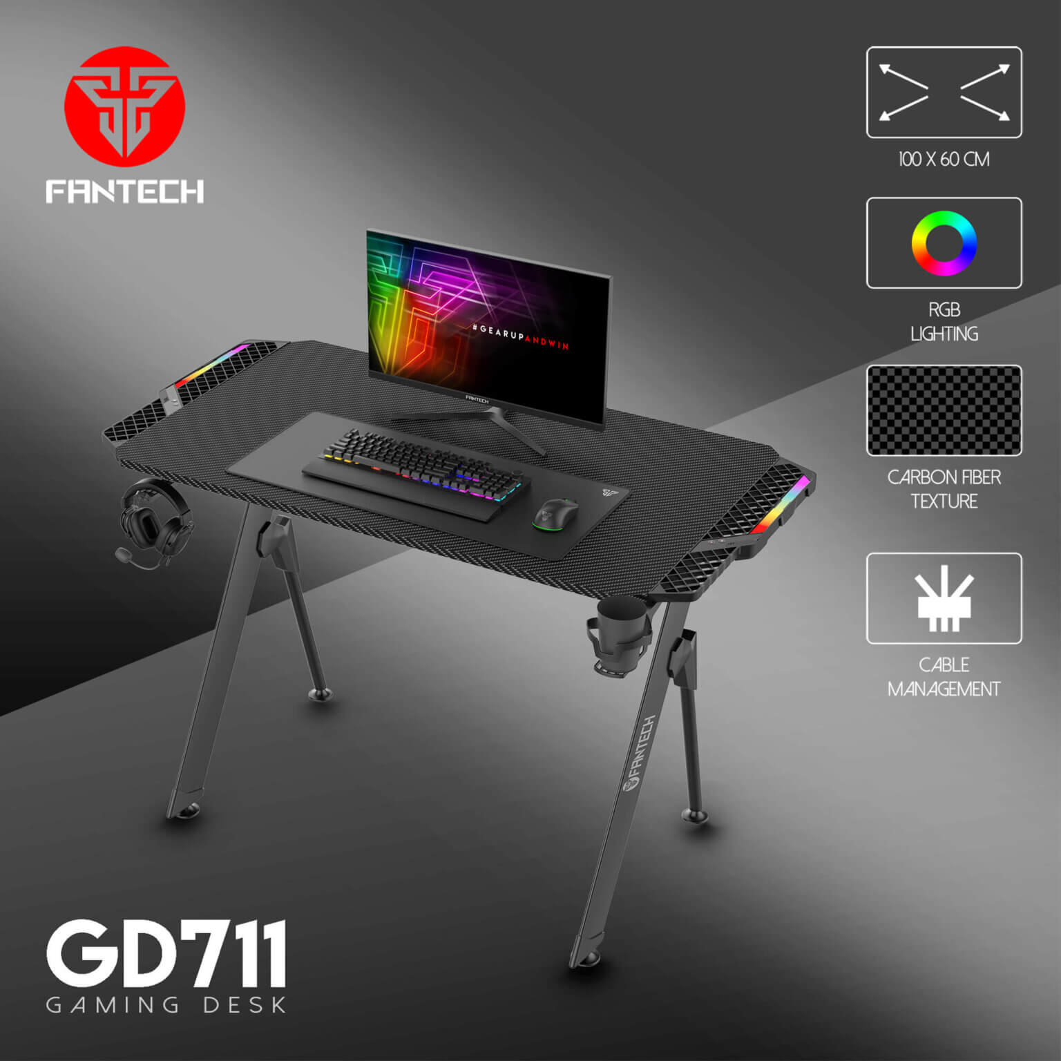 Fantech BETA Gaming Desktop GD711 RGB Black Edition - ETCHILE