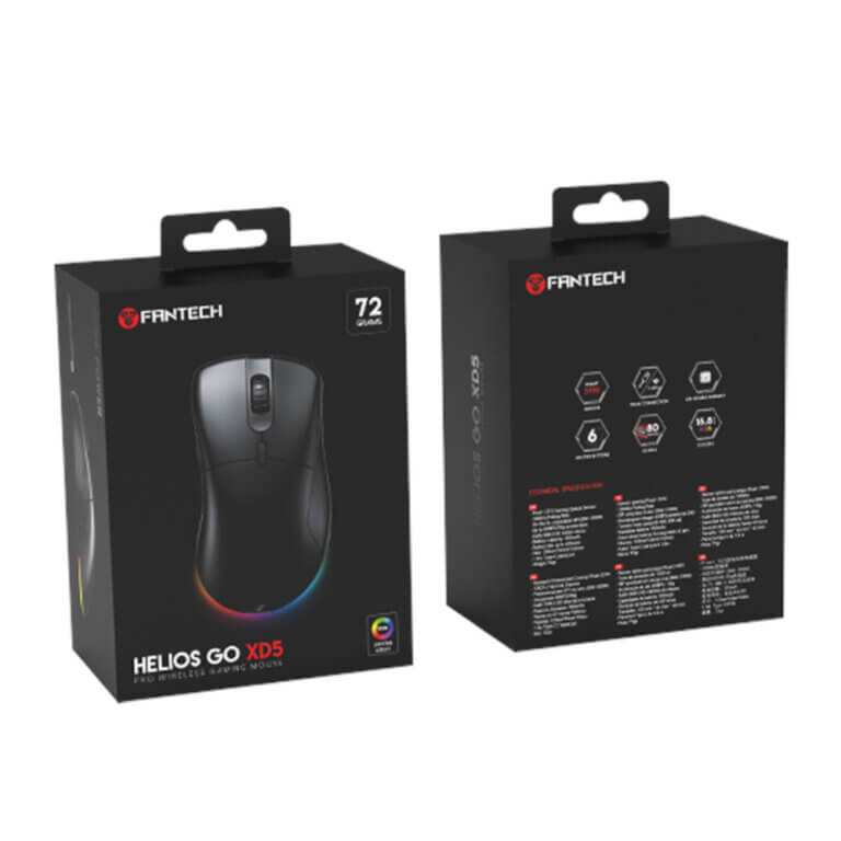 Fantech Mouse Gamer Inalámbrico Profesional HELIOS GO XD5 Black Edition ...