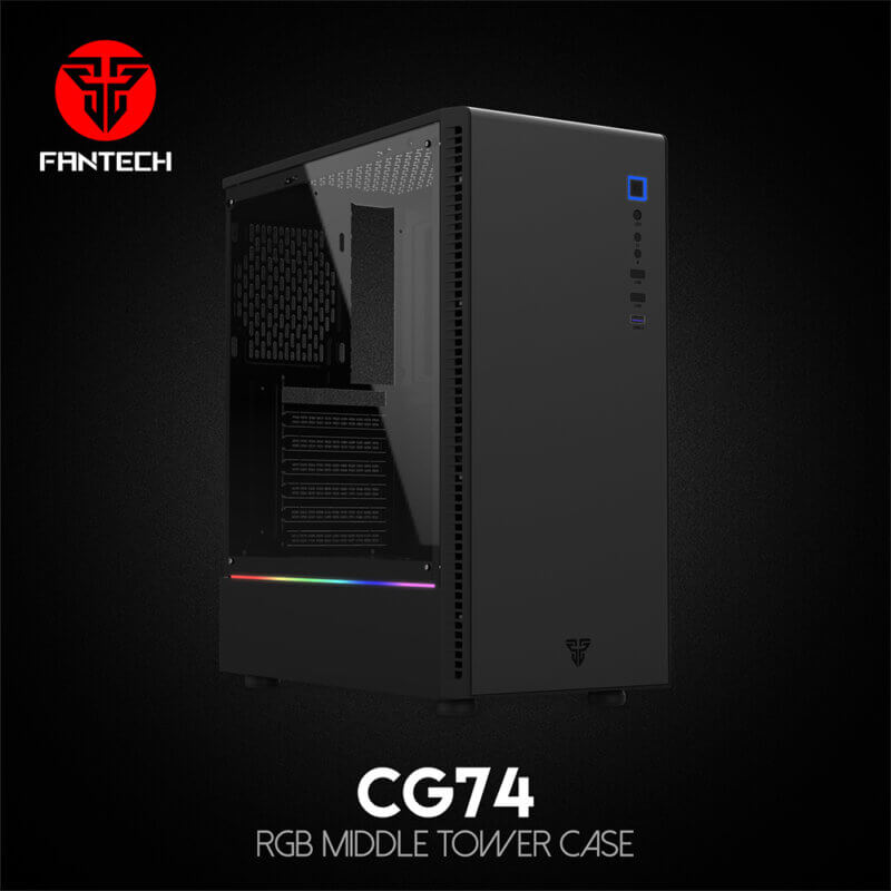 Fantech PC CASE Gabinete CG74 ATX RGB Black Edition Vidrio Templado MID ...