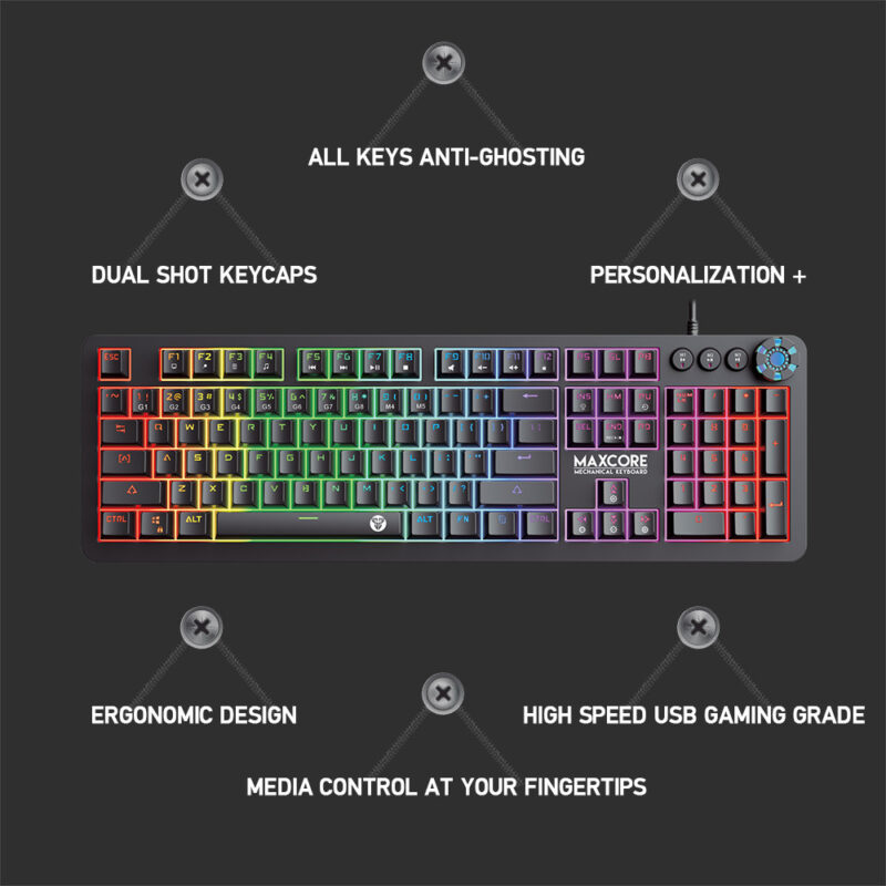 Fantech Teclado Mecánico Gamer MAX CORE MK852 Full Keyboard Black ...