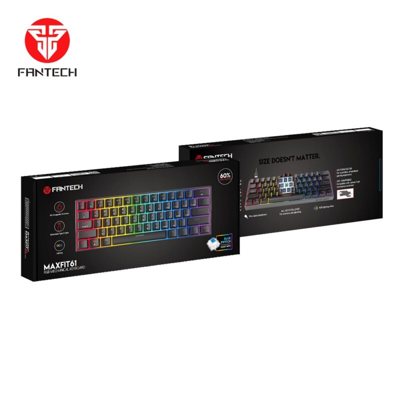 Fantech Teclado Mecánico 60% MAXFIT61 MK857 RGB Black Edition Switch ...