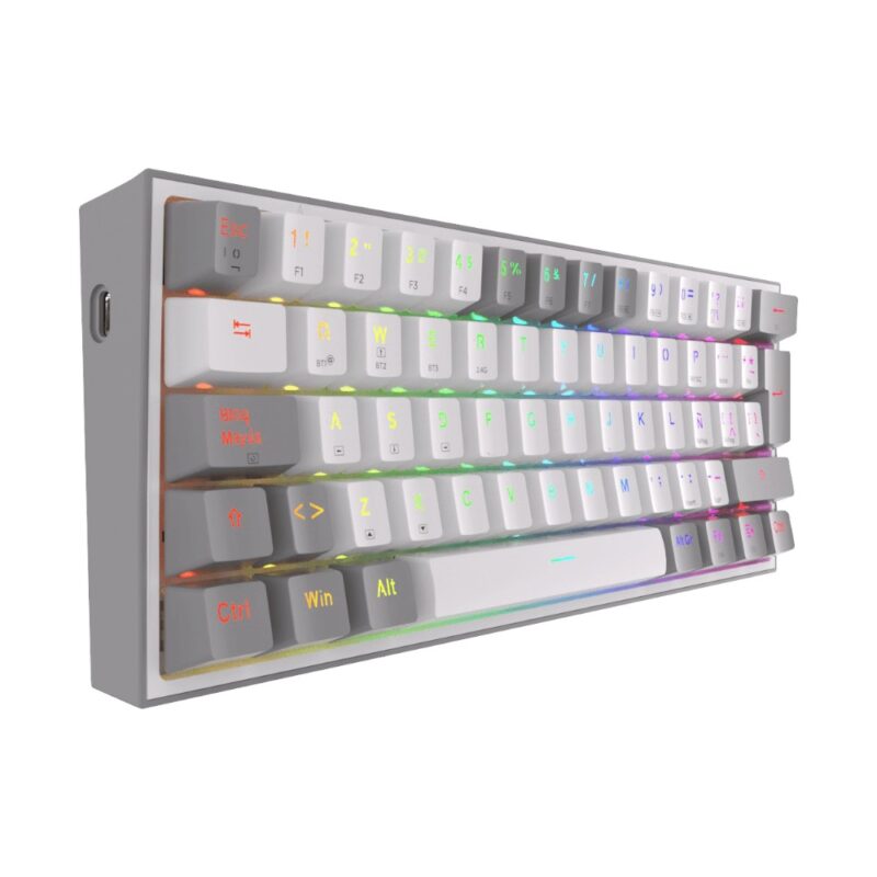 Redragon Teclado Mecánico Gamer K616-RGB-WG-SP FIZZ PRO WHITE GRAY SW ...