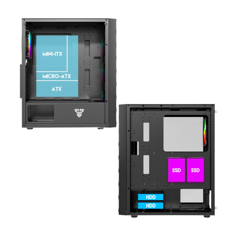 Fantech Gabinete Gamer CG83 AERO FRGB Black Edition ATX - ETCHILE