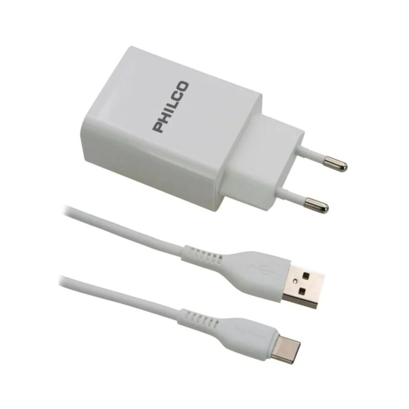 Philco Cargador Carga Rápida Tipo C Charger 2.1 A 10W 2 Puertos USB ...