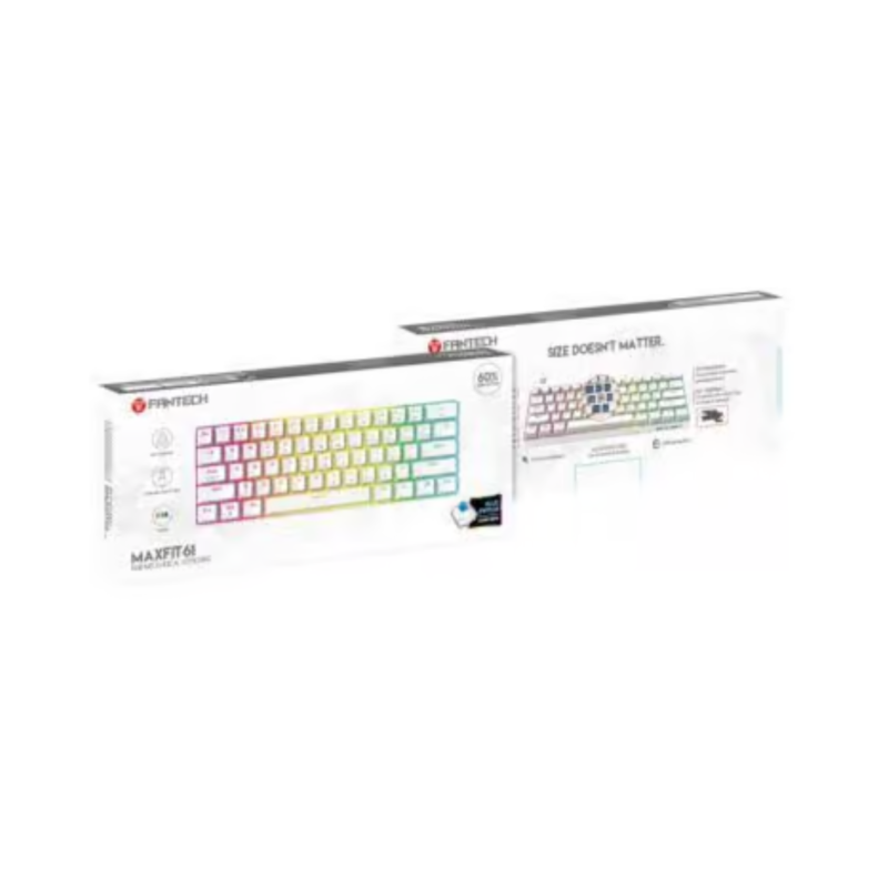 Fantech Teclado Mecánico 60% MAXFIT61 MK857 RGB White Edition Español ...