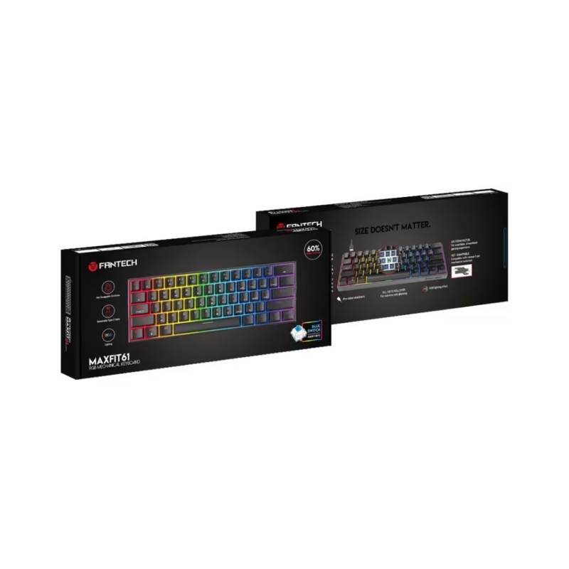 Fantech Teclado Mecánico 60% MAXFIT61 MK857 RGB Black Edition Español ...