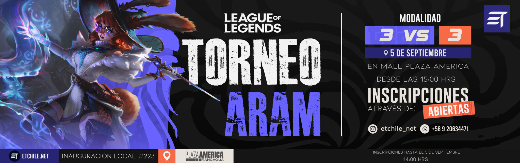 Torneo League of Legends ARAM 3vs3 Inauguración nuevo local ETCHILE ...
