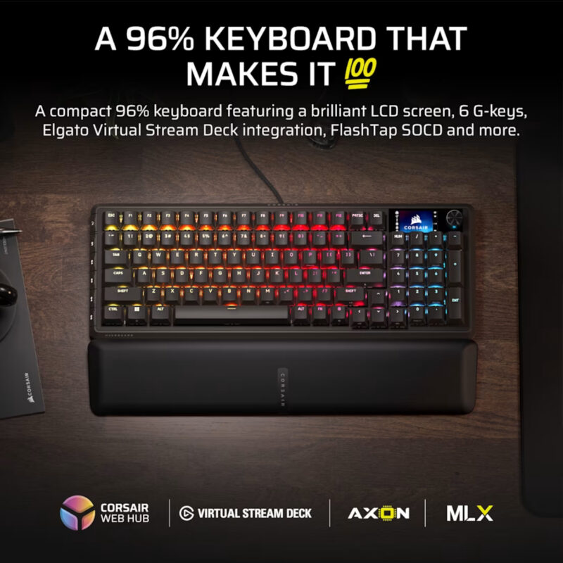 Corsair Teclado Mecánico VANGUARD 96 CORSAIR MLX PLASMA PBT ENG ...